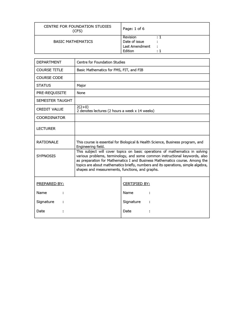 #CIS-Basic Mathematics New | PDF | Mathematics | Area