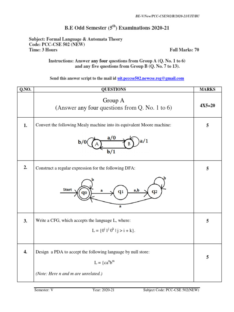 Pcc-Cse 502 (New) | PDF | Automata Theory | Computer Science