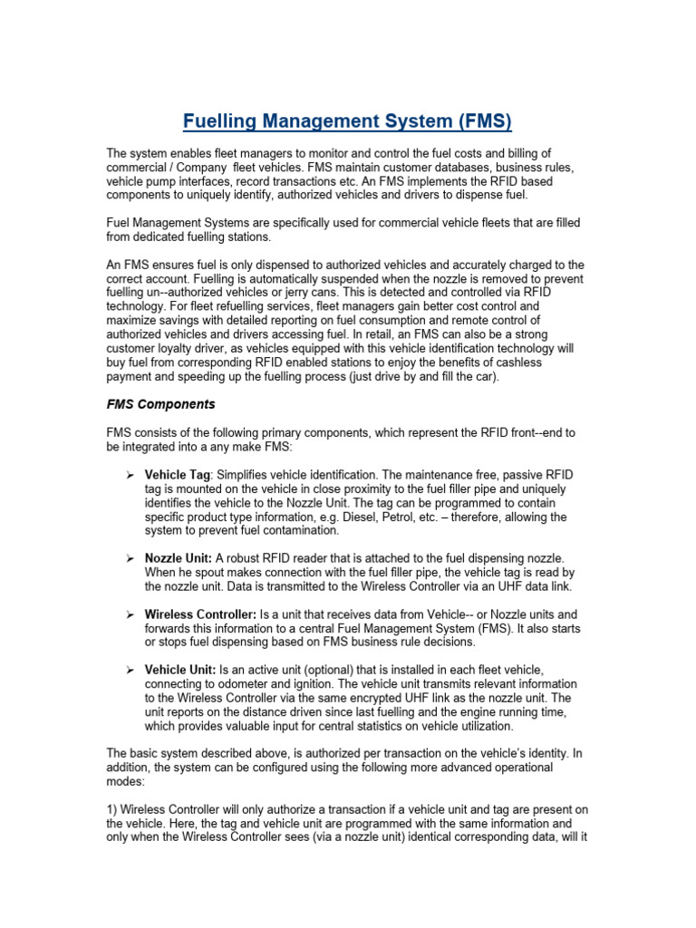 Fuel Management System | PDF | Radio Frequency Identification ...