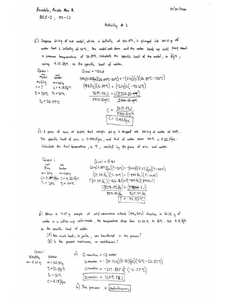 Chem131 m2 A2 Bandola | PDF