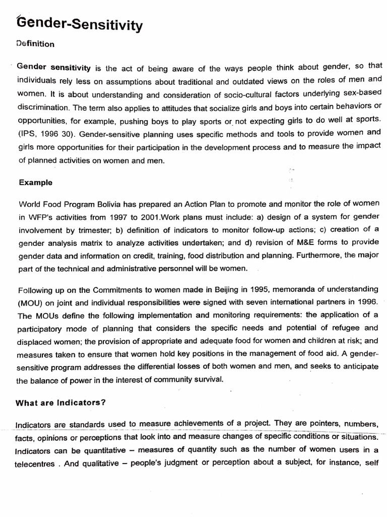 Gender Sensitivity | PDF | Gender | Gender Studies
