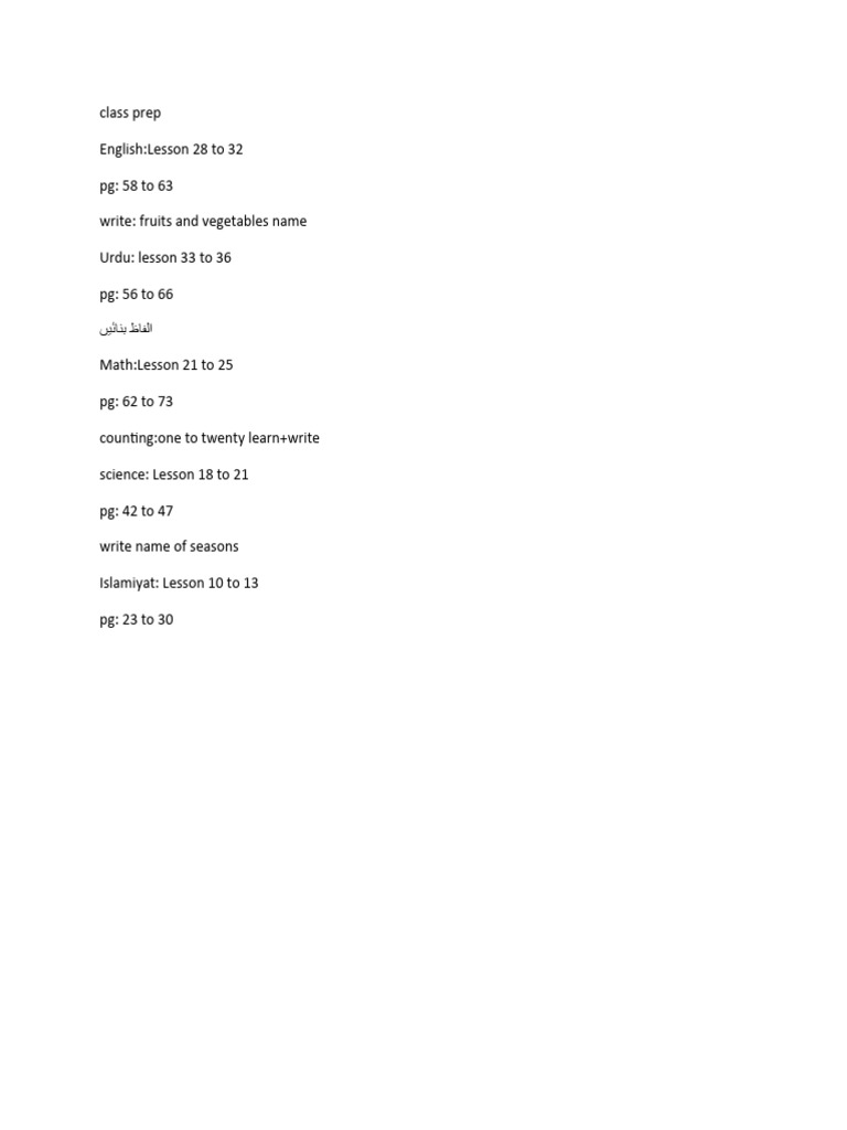 Class Prep Sllybus | PDF