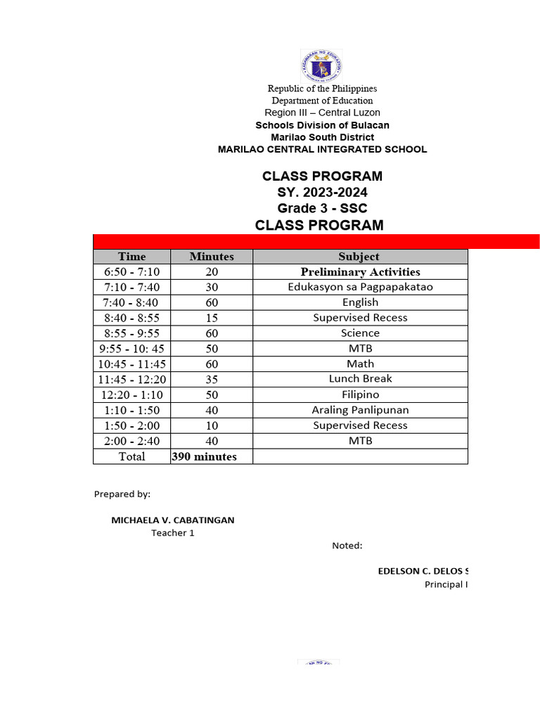 Grade 3 Ssc-Program | PDF | Social Institutions | Philippines