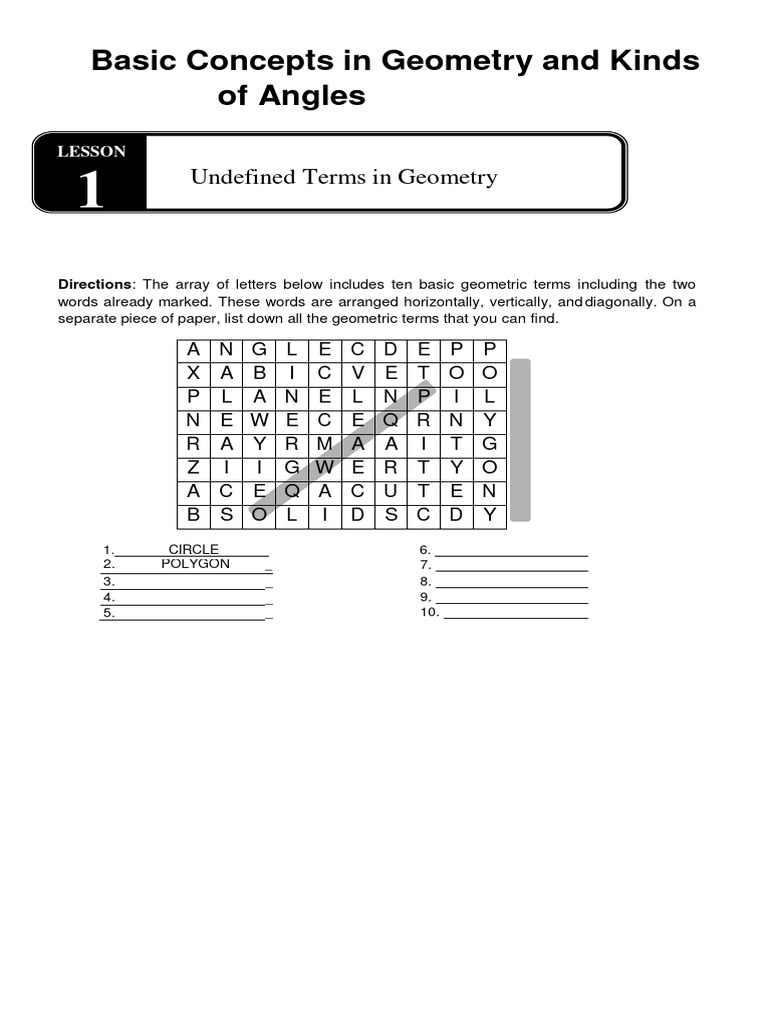 Basic Geometry 7 | PDF | Angle | Line (Geometry)