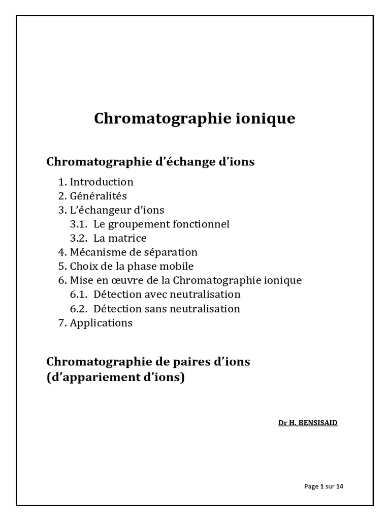 chromato ionique | PDF