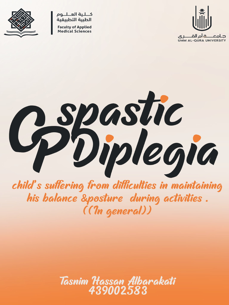 Tasnim Albarakati 1 CP Spastic Diplegia-Impaired Balance | PDF ...