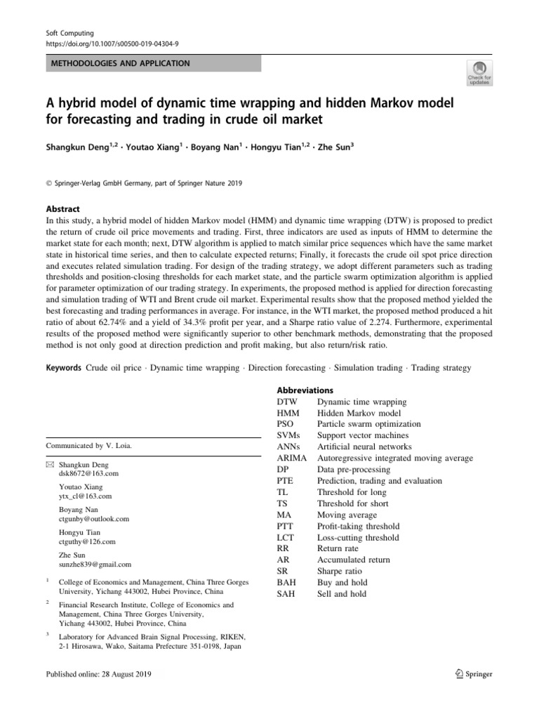A Hybrid Model of Dynamic Time Wrapping and Hidden Markov Model | PDF