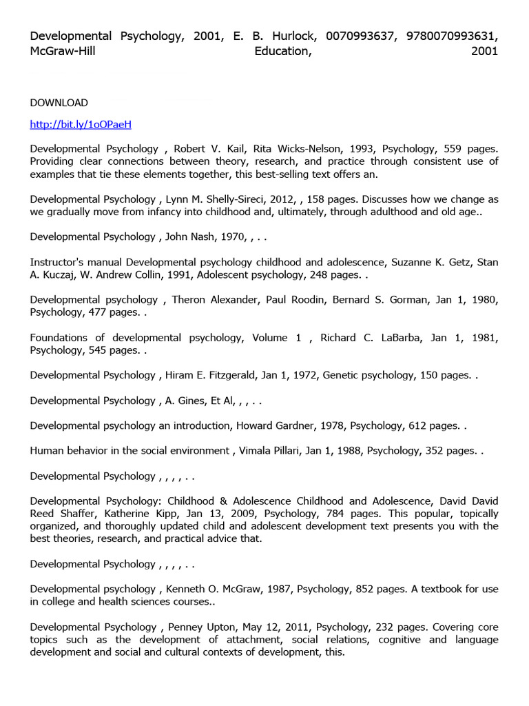 Dokumen - Tips - Developmental Psychology 2001 e B Hurlock Psychology ...