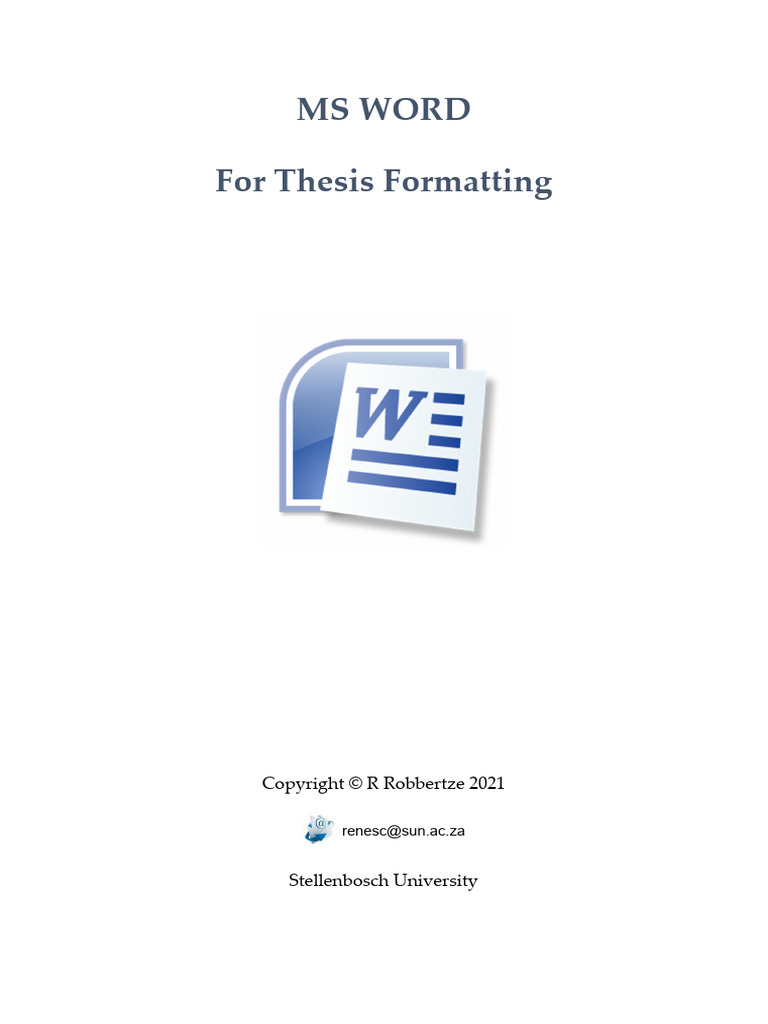 MS Word for Thesis Formatting Manual | PDF | Citation | Typefaces