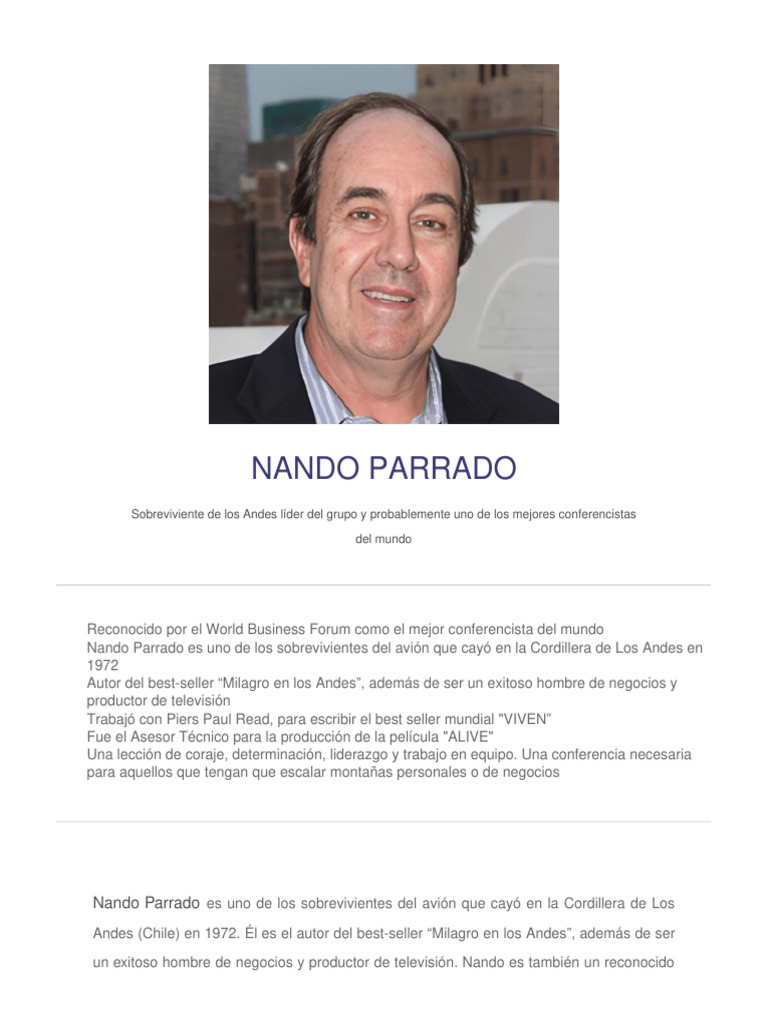 Nando Parrado: Supervivencia y Liderazgo | PDF