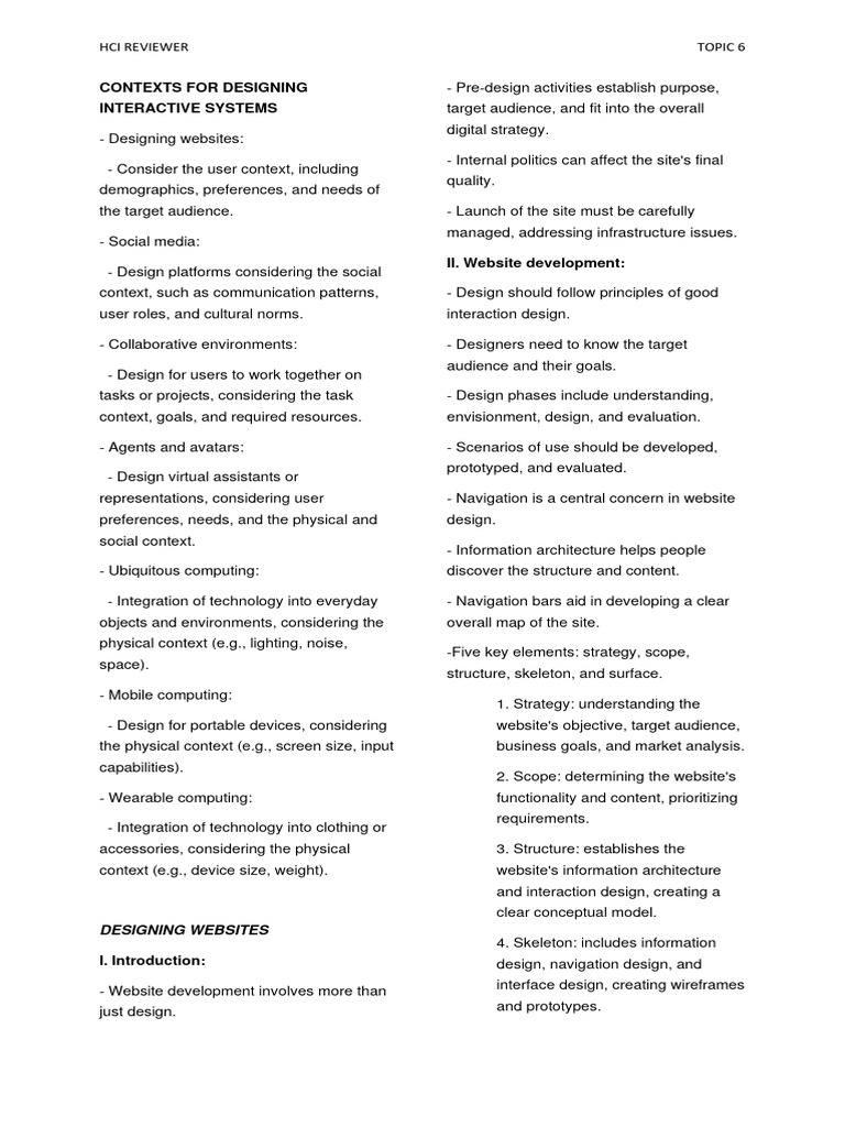 HCI Topic 6 Reviewer | PDF | Human–Computer Interaction | Popular ...