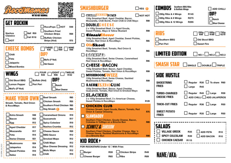 19123rm New Tick Sheet Menu Design STD Digital LR | PDF | Hamburgers ...