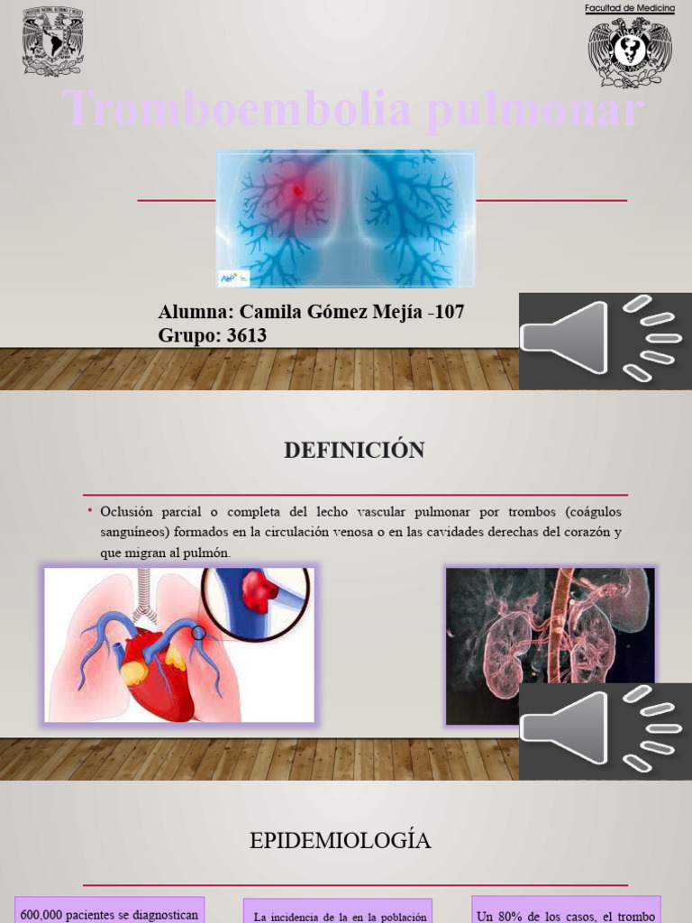 107 - Camila Gómez - Tromboembolia Pulmonar | PDF | Trombo | Embolia
