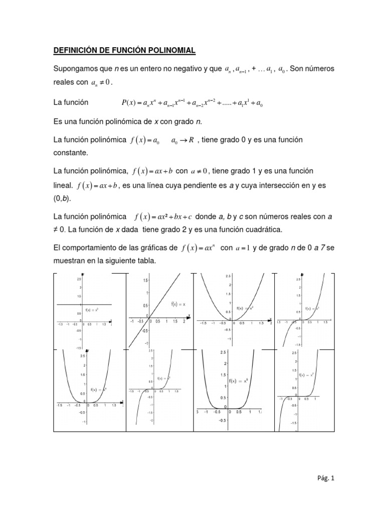Funciones Polinomiales y Gráficas | PDF | Análisis matemático | Algoritmos