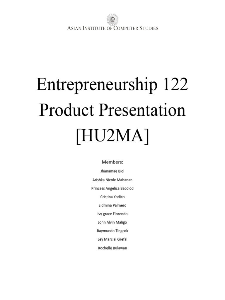 Entrepreneurship 122 Presentation | PDF