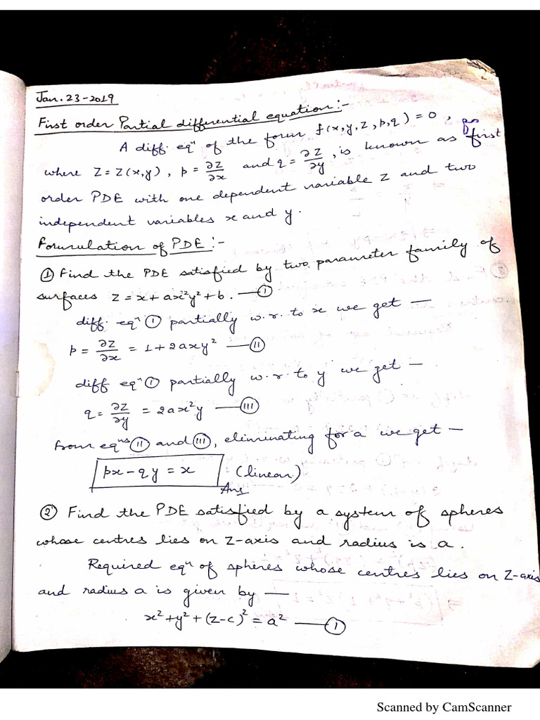 Partial - Differential MSC Sem 3rd Notes | PDF