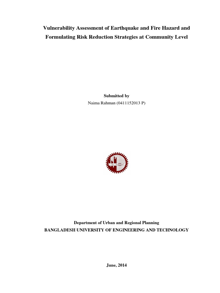 Vulnerability Assessment of Earthquake A | PDF | Earthquakes | Hazards