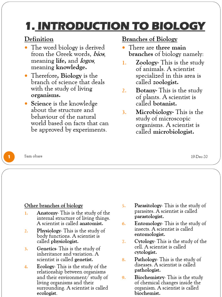 Introduction To Biology | PDF Introduction To Biology | PDF