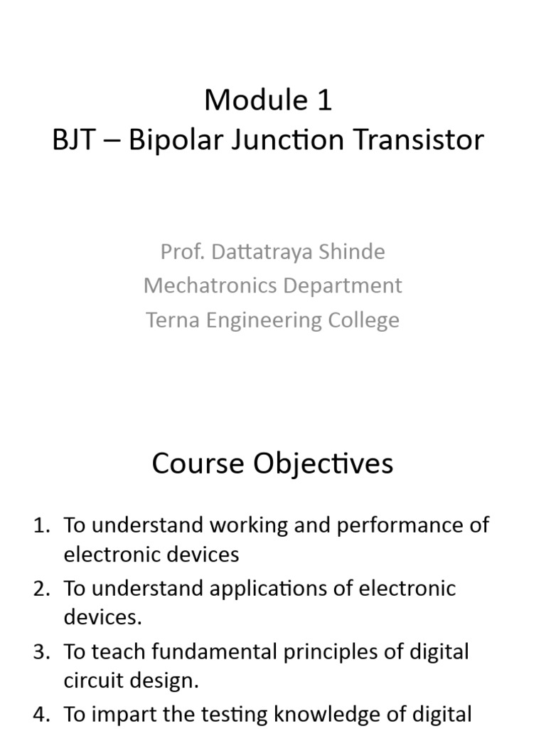 Module1 BJT | PDF | Bipolar Junction Transistor | Amplifier