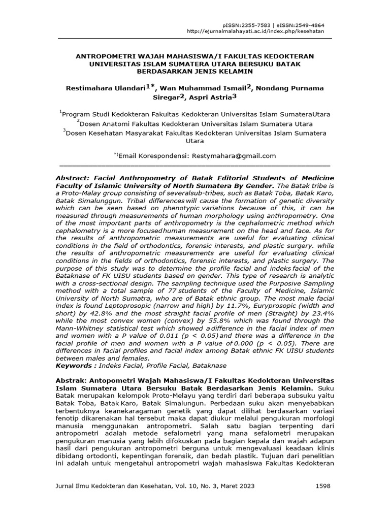 Jurnal Perbedaan Suku | PDF | Anthropometry | Science