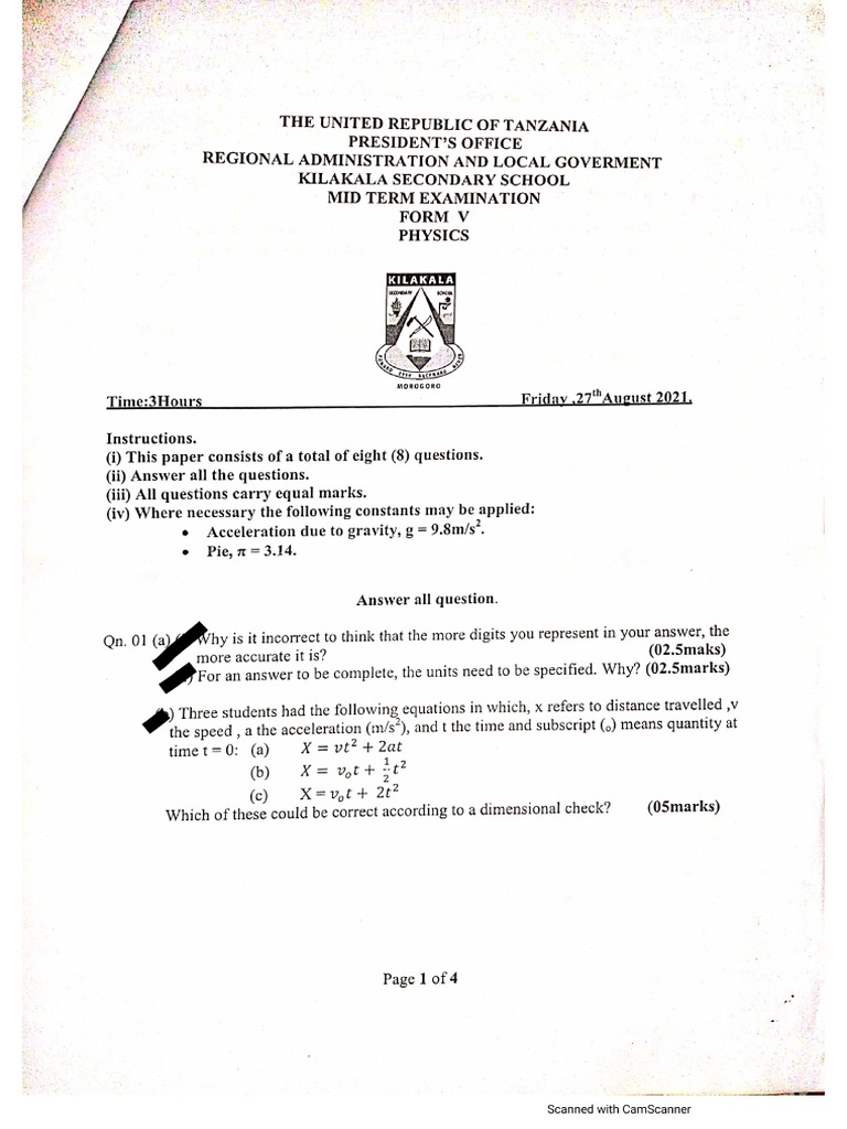 Physics Midterm | PDF