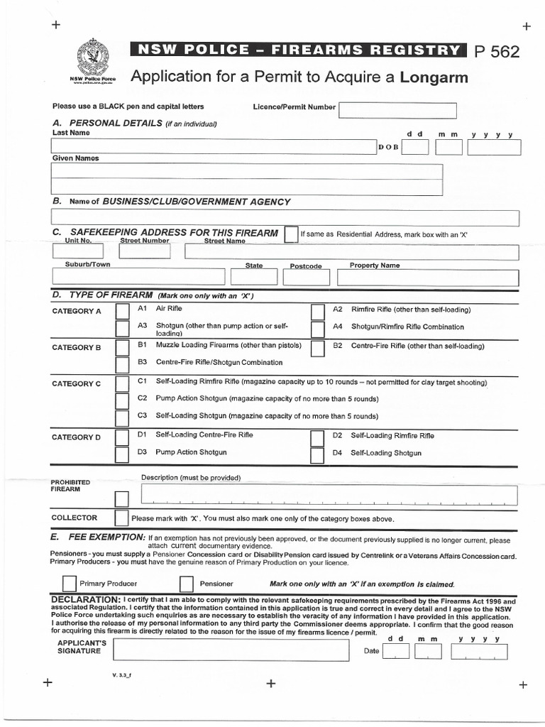 Permit-To-Acquire NSW Australia | PDF