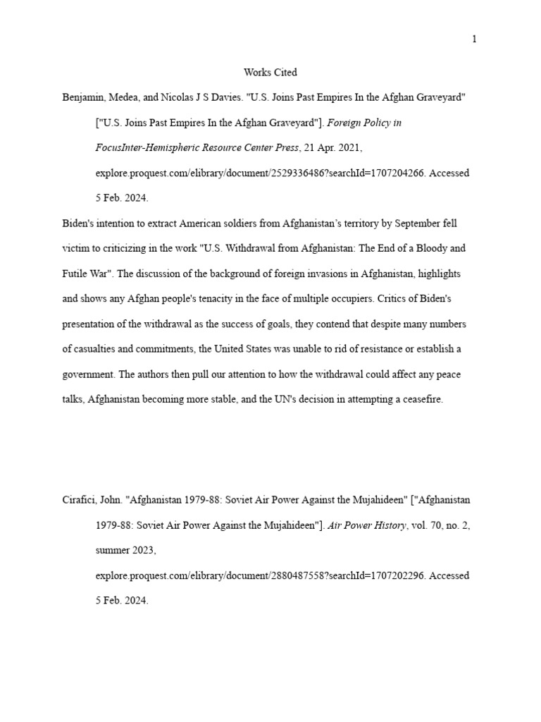 Insights on U.S. Withdrawal from Afghanistan | PDF | World Politics ...