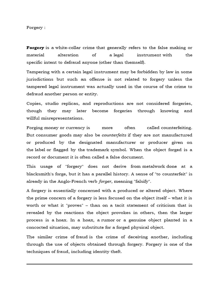 Forgery | PDF | Forgery | Fraud