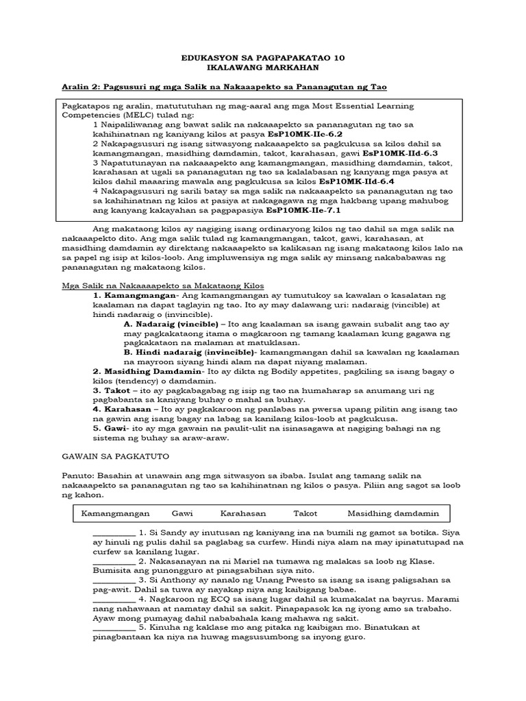 EsP10 2nd Quarter | PDF