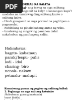 Mga Halimbawa NG Salitang Lalawiganin Delete | PDF