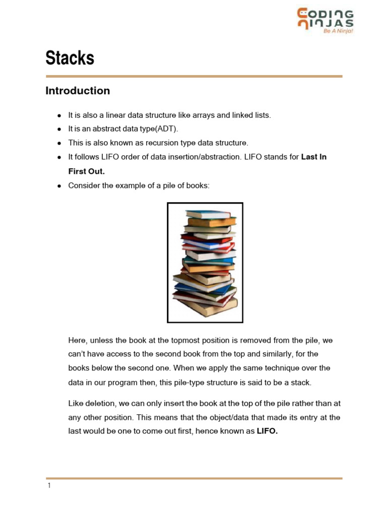 Stack Notes | PDF | Algorithms And Data Structures | Programming Paradigms Stack Notes | PDF | Algorithms And Data Structures | Programming Paradigms
