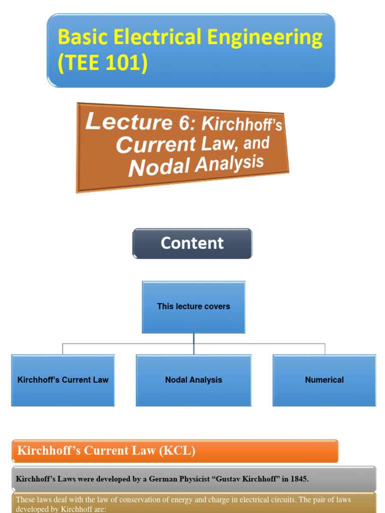Lecture 6 - Kirchhoffs Current Law and Nodal Analysis | PDF