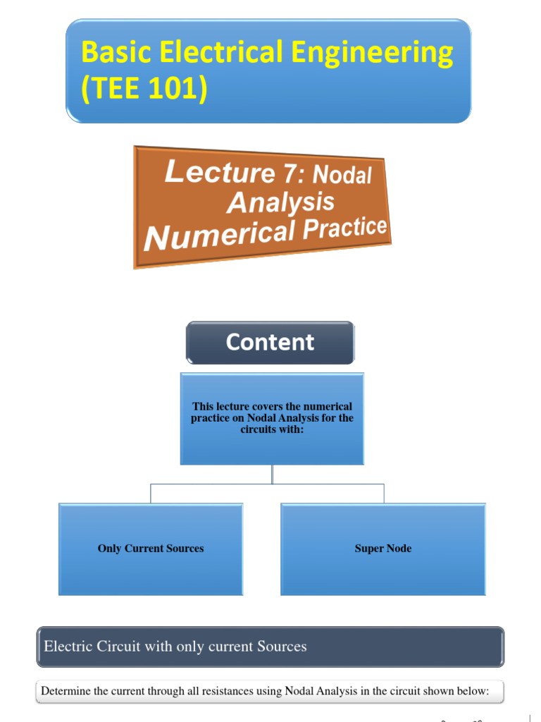 Lecture 7 - Nodal Analysis Numerical Practice | PDF
