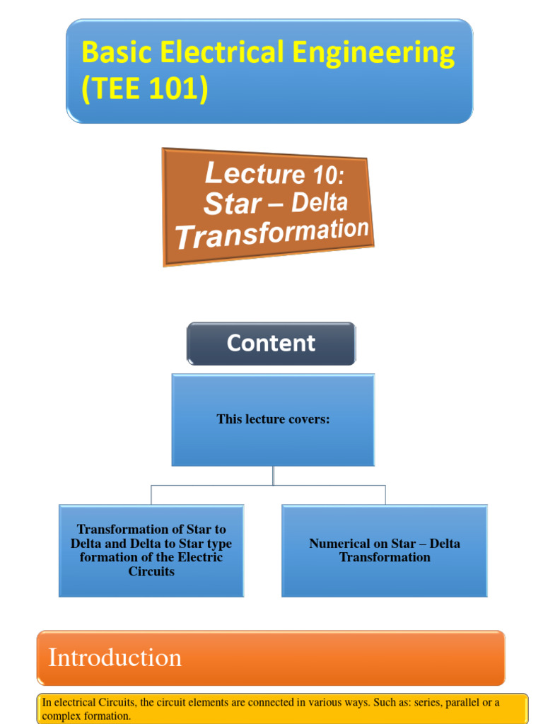 Lecture 10 - Star - Delta Transformation and Numerical | PDF | Teaching ...