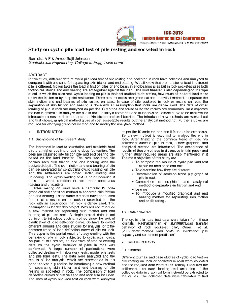 Cyclic Load Test of Pile | PDF | Deep Foundation | Friction