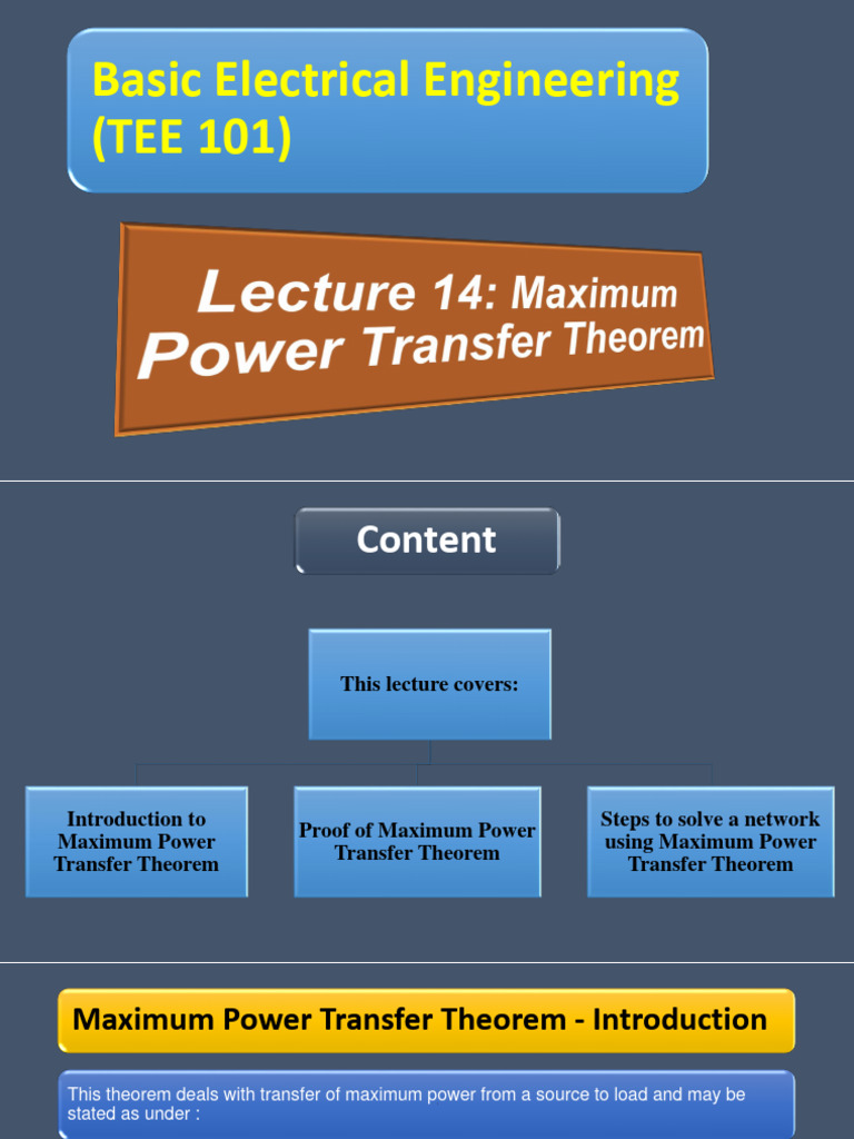 Maximum Power Transfer Theorem Explained | PDF | Science & Mathematics