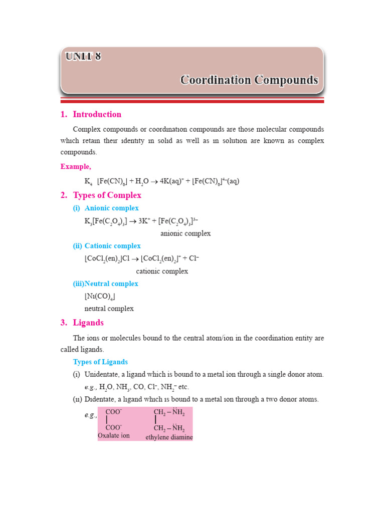 Cationic and Anionic Complexes Explained | PDF | Coordination Complex ...