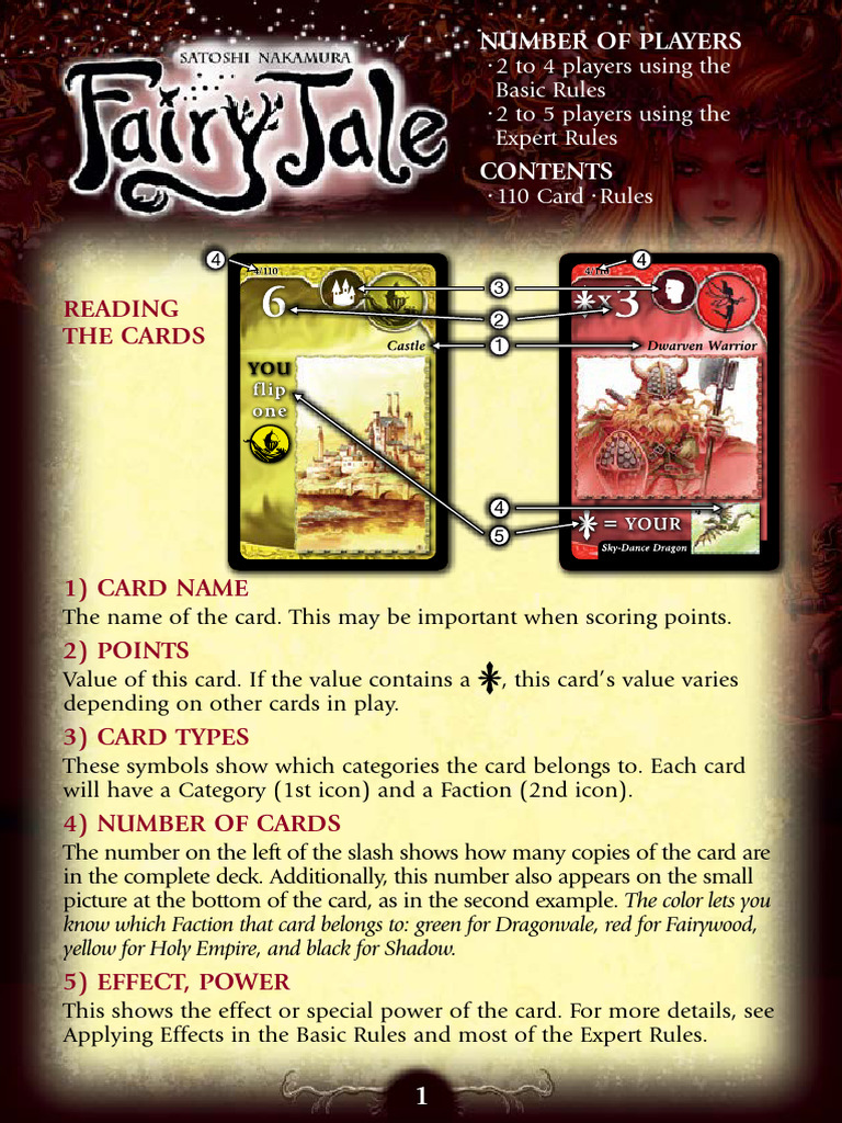 zm1240 Fairy Tales Rules | PDF | Playing Cards | Tabletop Games