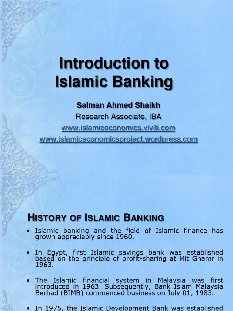 Introduction To Islamic Banking Islamic Economics Project of Islamic ...