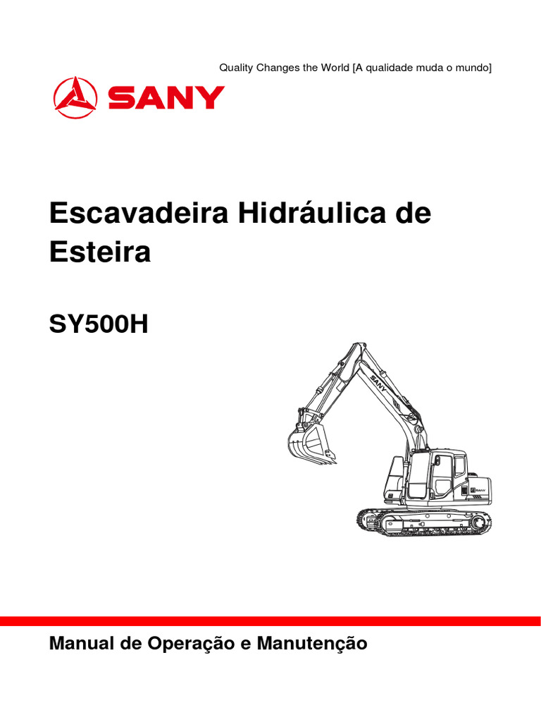 Manual de Operação SY500H Sany | PDF | Tempo | Motores