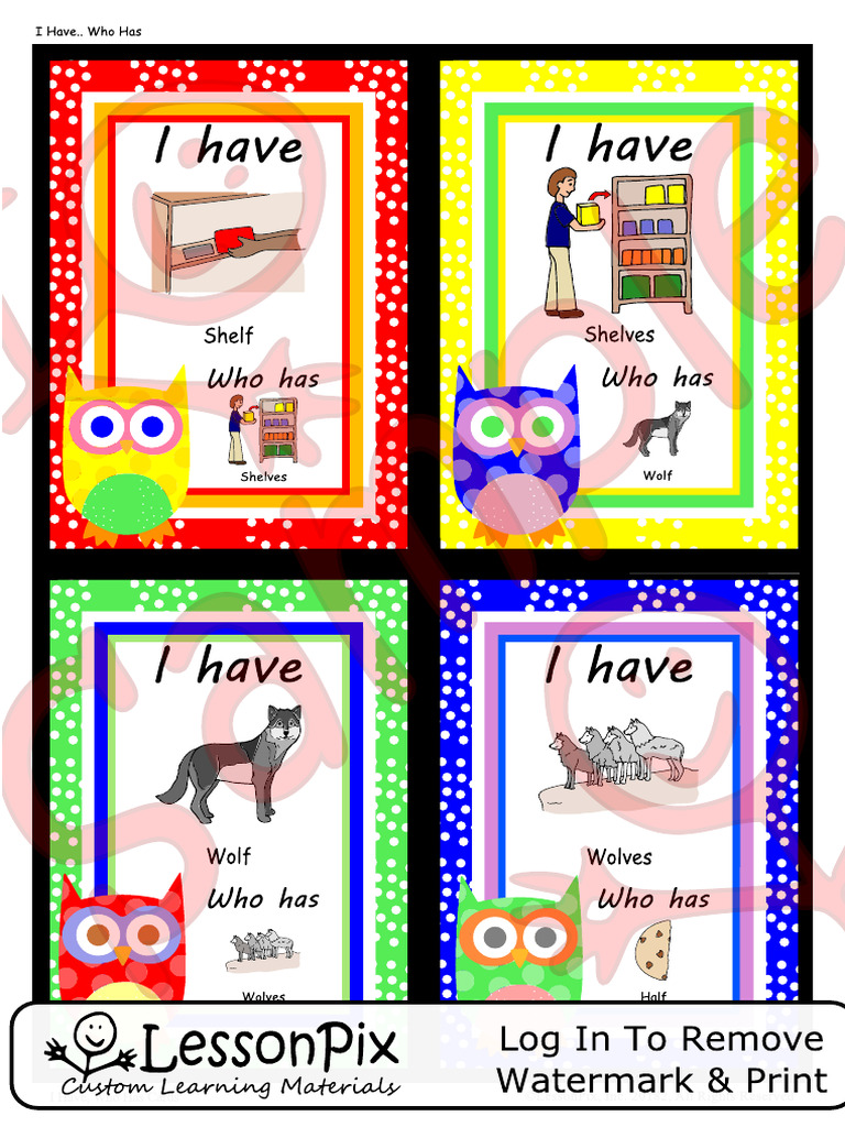 Irregular+Plural+Nouns+I+Have - Who+has Material 5741524 | PDF