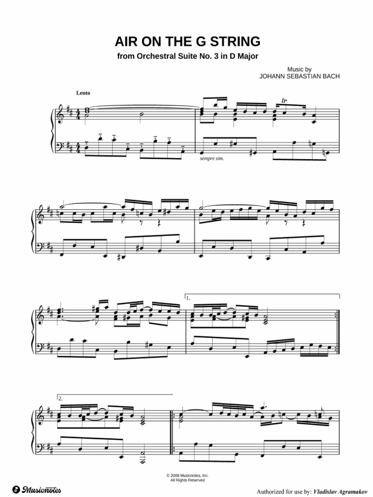 Bach Air Piano | PDF