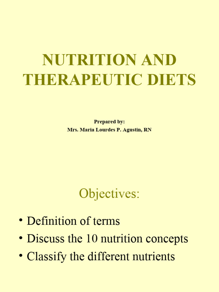 Overview of Therapeutic Diets | PDF | Calorie | Malnutrition