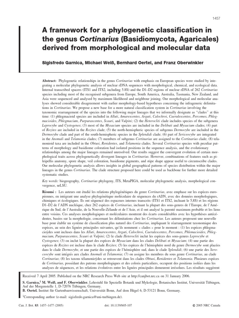 Cortinarius | PDF | Polymerase Chain Reaction | Molecular Phylogenetics