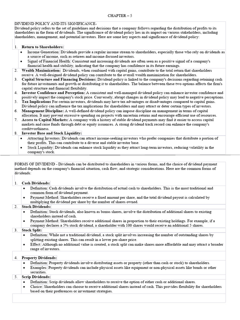 Accounting Chapter 5 | PDF | Dividend | Stocks