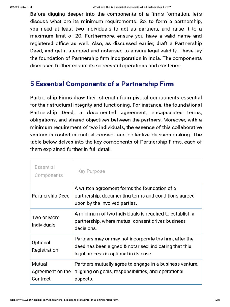 What Are The 5 Essential Elements of A Partnership Firm | Download Free ... What Are The 5 Essential Elements of A Partnership Firm | Download Free ...