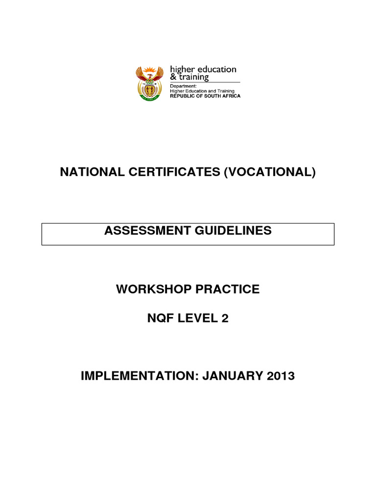 Workshop Practice Level 2 Assessment Guide | PDF | Educational ...