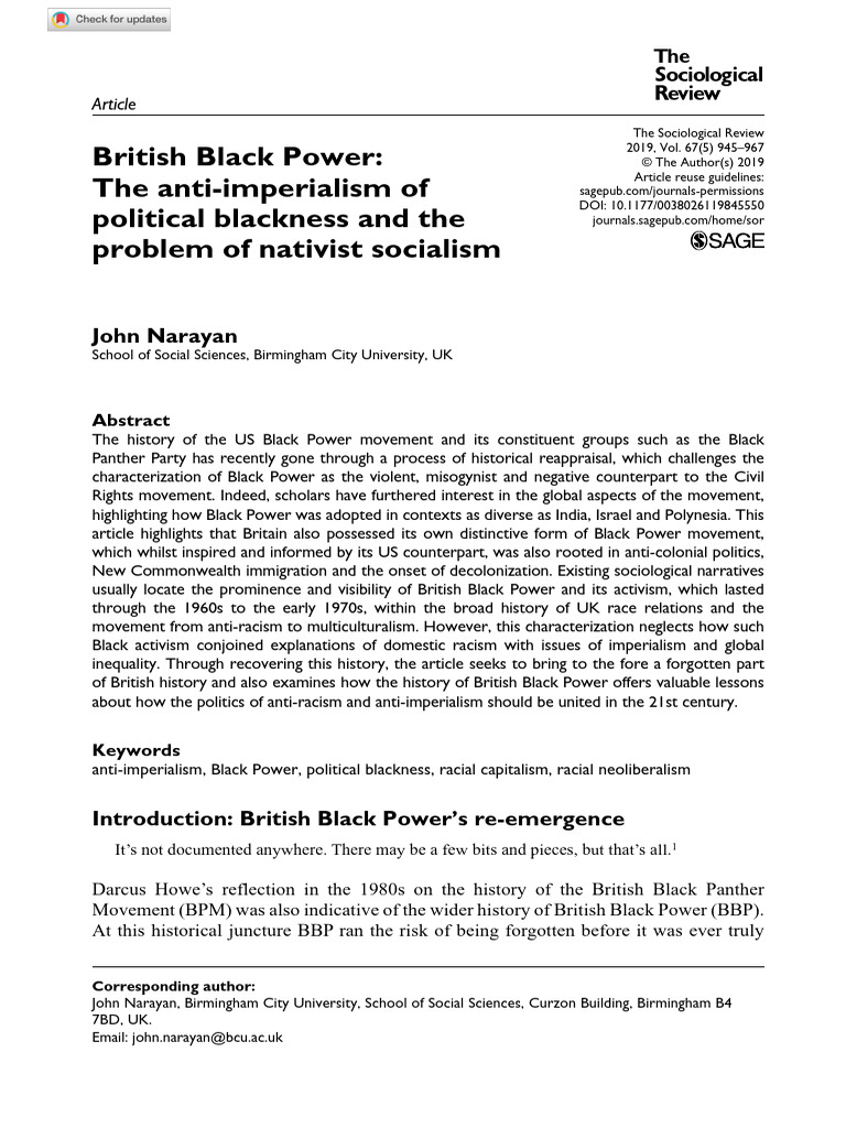 Narayan 2019 British Black Power The Anti Imperialism of Political ...