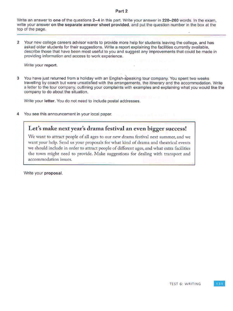 Writing Part 2 | PDF