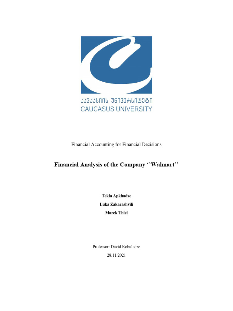 Financial Analysis - Walmart | PDF | Walmart | Balance Sheet